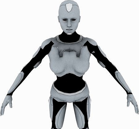 Low-poly Sci-fi Female Android 3d model
