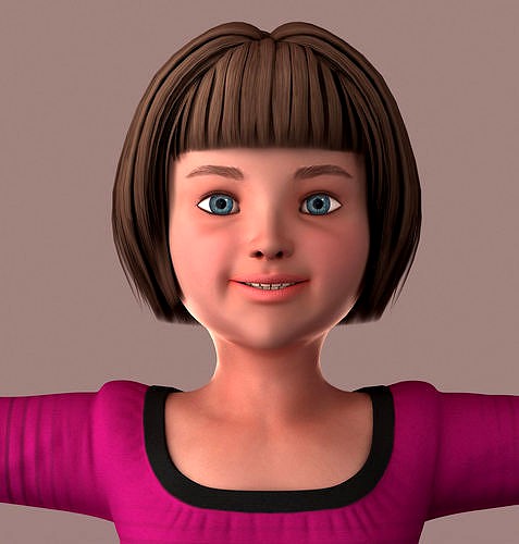 Little Girl - Rigged 3d model