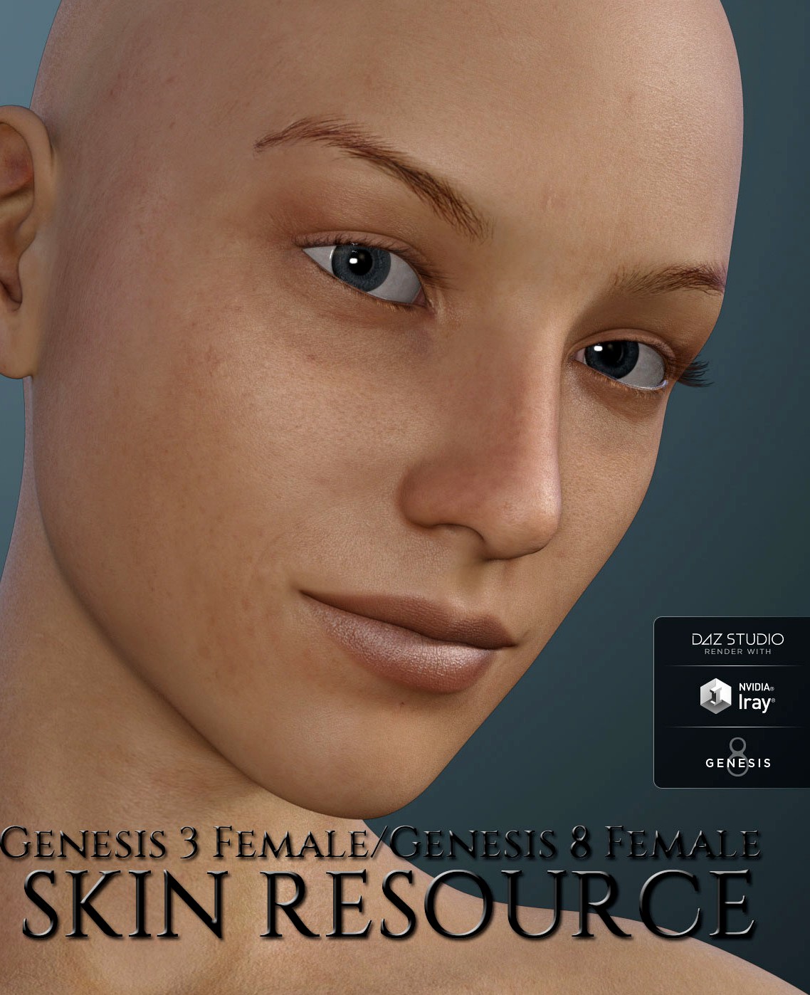 Genesis 3 Female and Genesis 8 Female Skin Resource 3d model