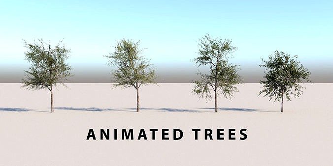 Photorealistic Animated Trees Pack 3d model