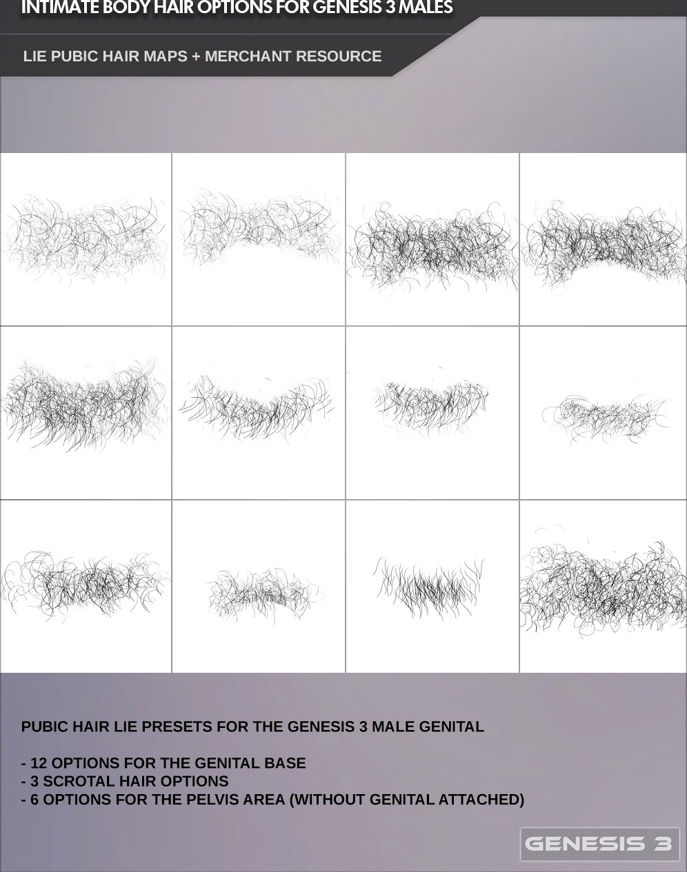 Intimate Body Details for Genesis 3 Males 3d model