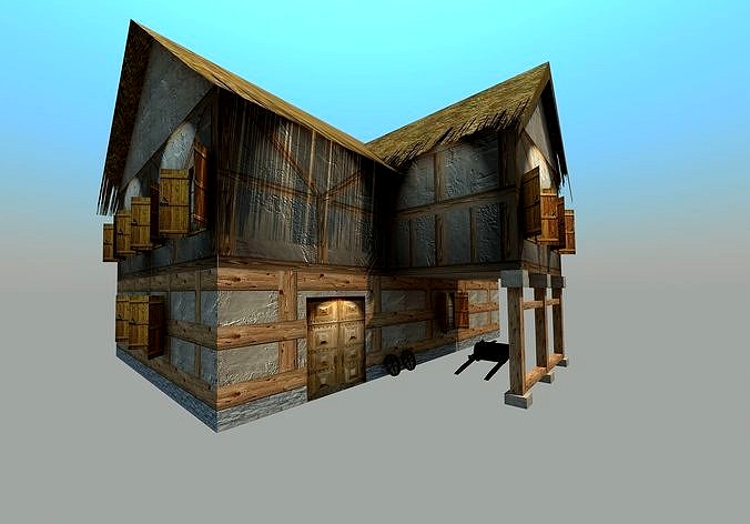 Medieval house - Low poly 3d model