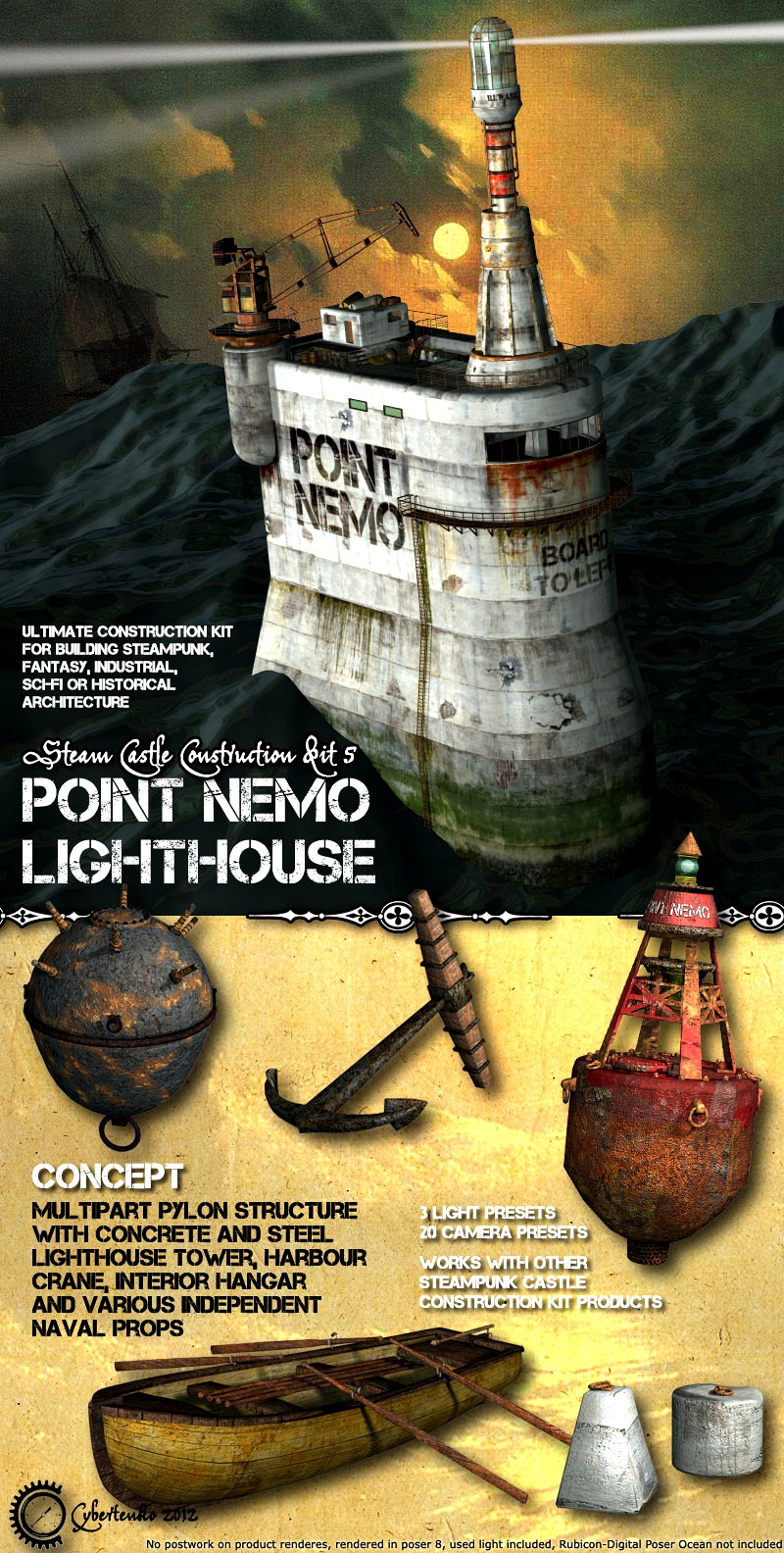 Point Nemo Lighthouse 3d model