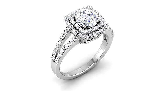 Solitaire ring 3dm stl render detail 3D print model | 3D