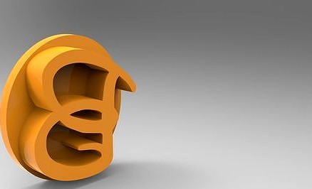 Alphabet stamp plus fondant cutter letter B | 3D model