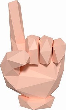 Cartoon Hand Direction Sign - Low Poly 3d model