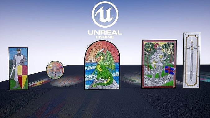 UE4 - Stained Glass Pack 3d model