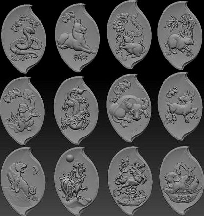 Chinese zodiac signs | 3D model