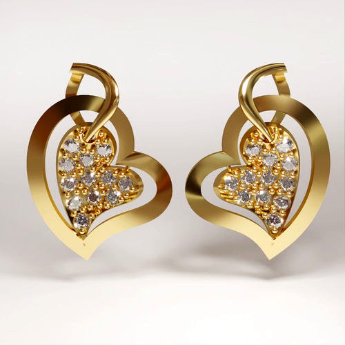 Printable Model- Heart pendant earrings | 3D