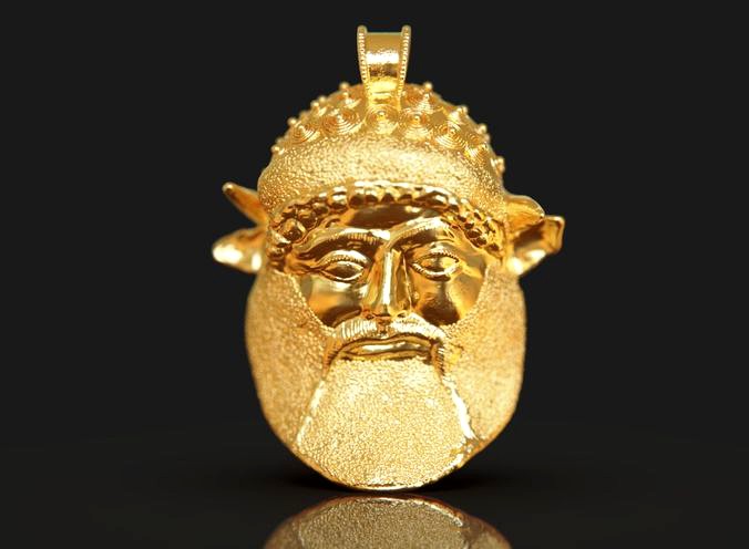 Achelous god pendant - Etruscan mythology | 3D model