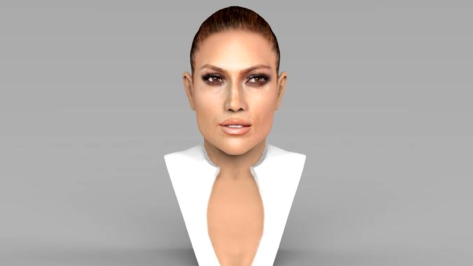 Jennifer Lopez bust ready for full color 3D printing | 3D model
