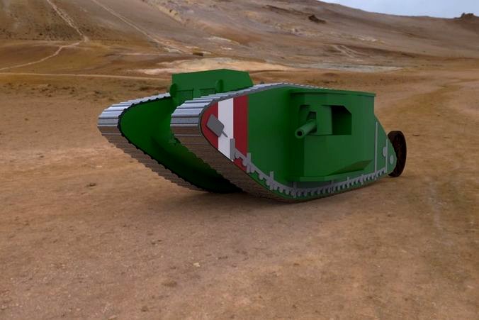 ww1 mark 1 heavy tank 3d model