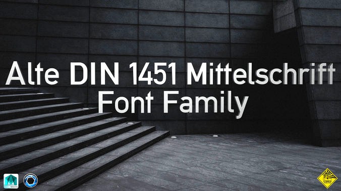 Alte Din 1451 Mittelschrift Font Pack 3d model