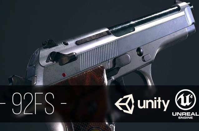 Beretta 92FS Silver 3d model