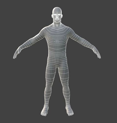 Clean Man Body T-Pose 3d model