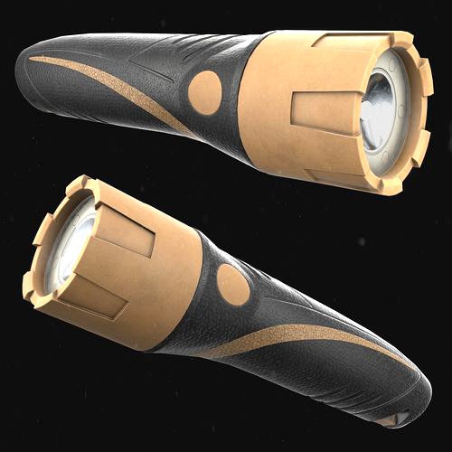 Flashlight Low-Poly Game-Ready PBR 3d model