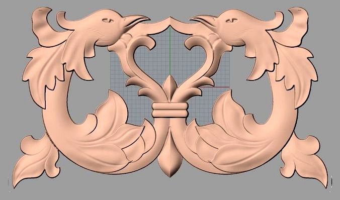 Artcam 3D relief STL models for CNC woodworking E134