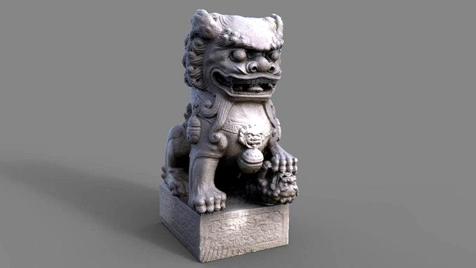 Chinese Guardian Statue 3d model