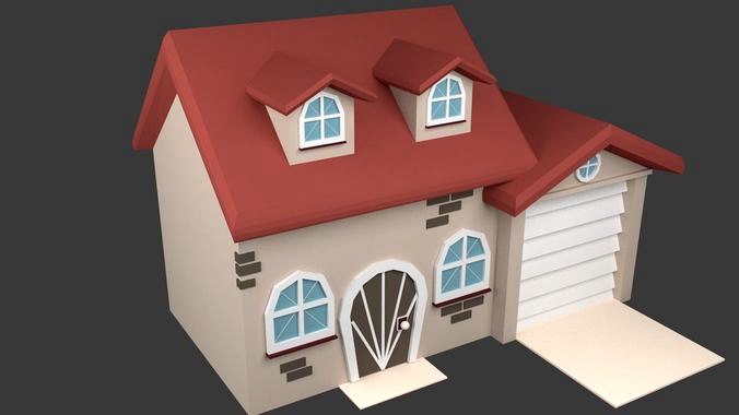 low poly house 3d model