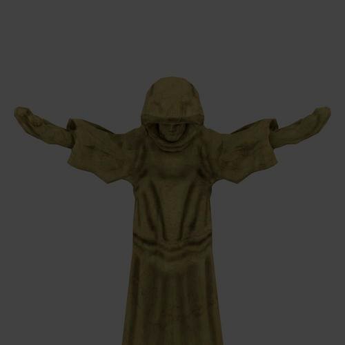 Low poly Monk Statue 3d model