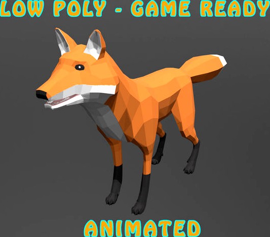 Low Poly Fox 3D Model - Animated