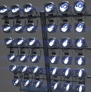 High poly arena light pole stadium 3d model