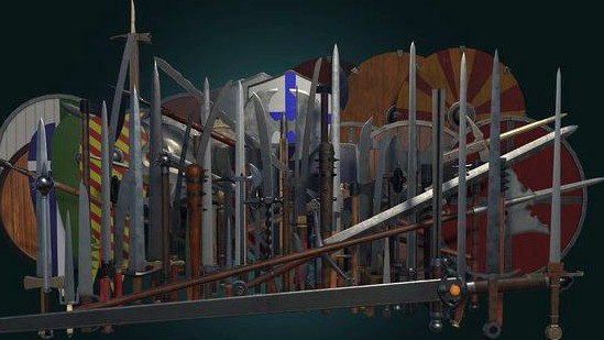 Big Medieval Weapons Pack PBR 4k Textures 3d model