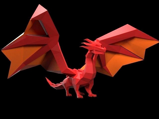 Dragon low poly 3d model