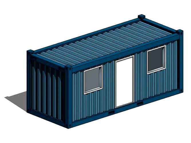 Office Container 20ft - Revit Family 3d model
