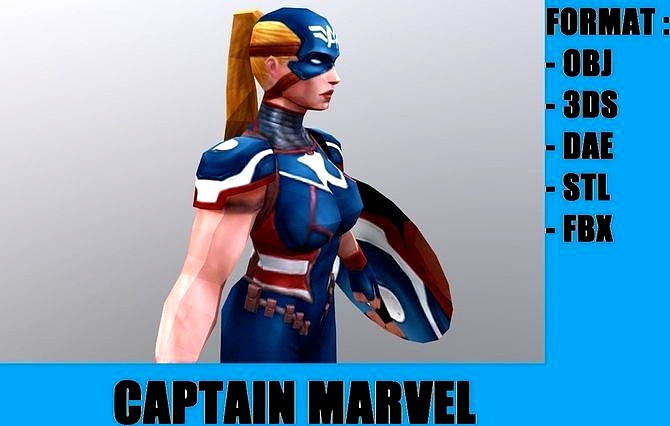 captain marvel 3d model