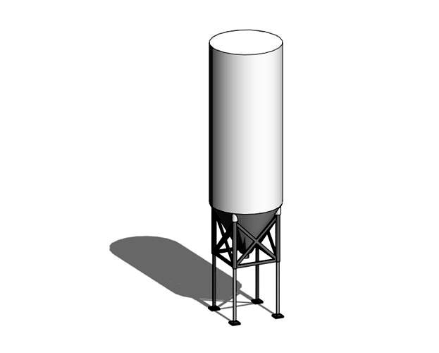 Cement Silo - Revit Family 3d model