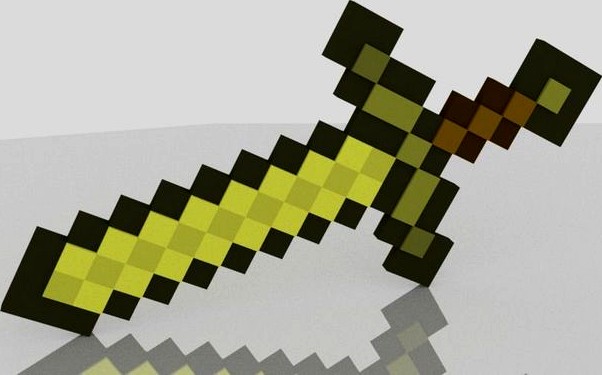 Minecraft gold sword 3d model