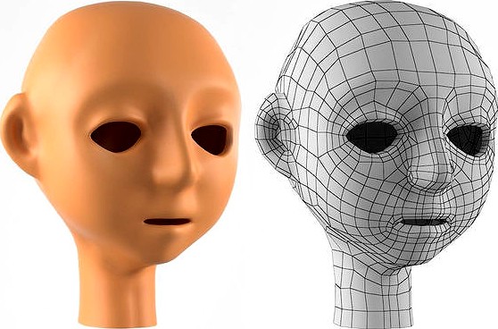 Cartoon Head Base 3d Model