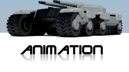 Tank with animation 3d model