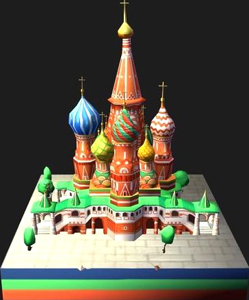 World Architecture 4 Moscow Kremlin Saint Basil Cathedral 3d model