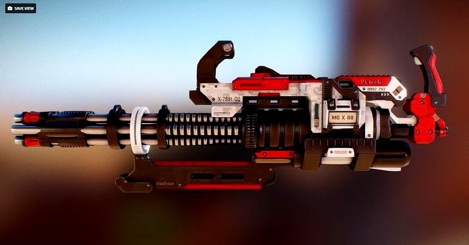 Futuristic Minigun 3d model