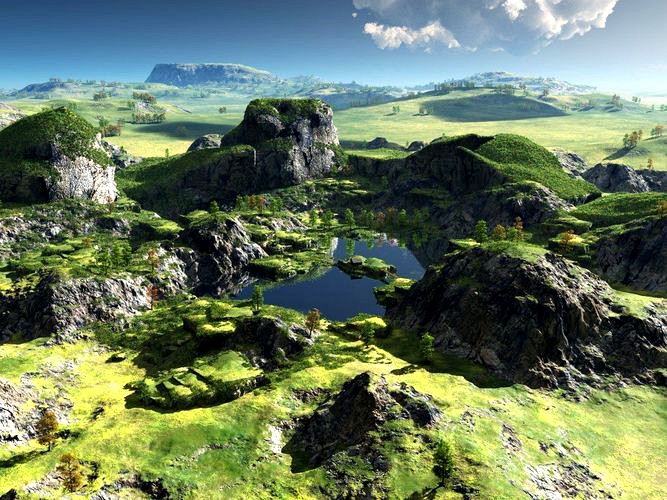 Green oasis in Vue 3d model