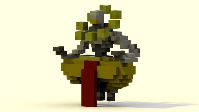 Zenyatta from Overwatch Voxel Model 3d