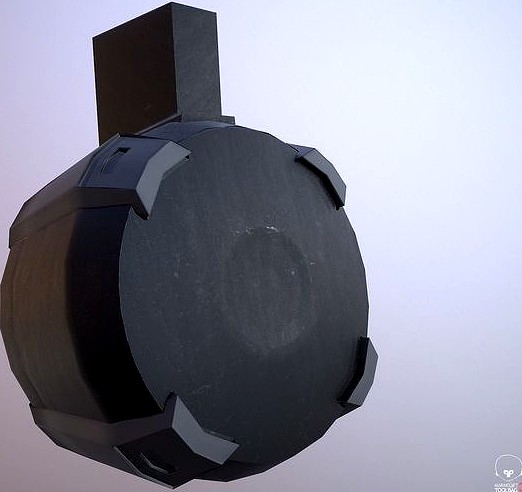 Round Drum Magazine - Weapon Attachment - PBR - 4K Textures 3d model
