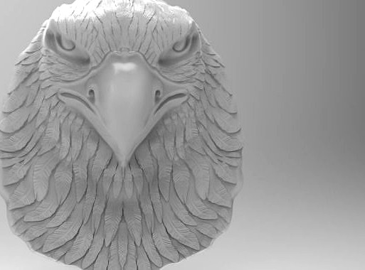 Eagle head wall decor 3d stl models for artcam and aspire