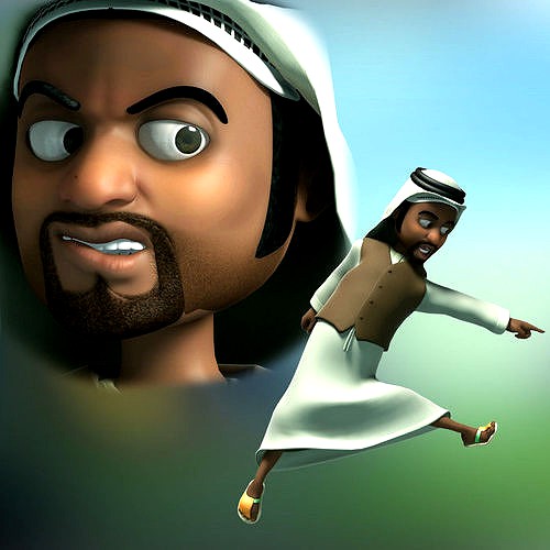 Cartoon arab Middle East 3D model