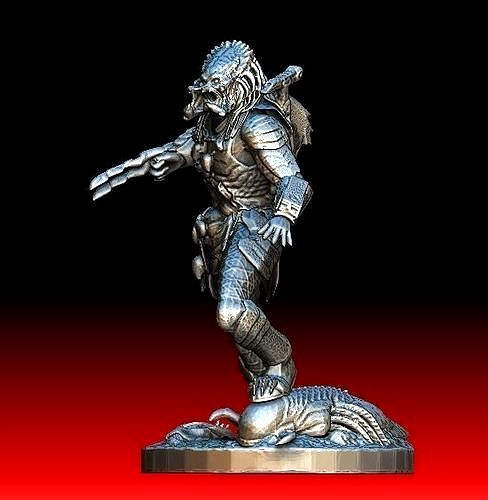 Wolf predator with predalien base 3d model