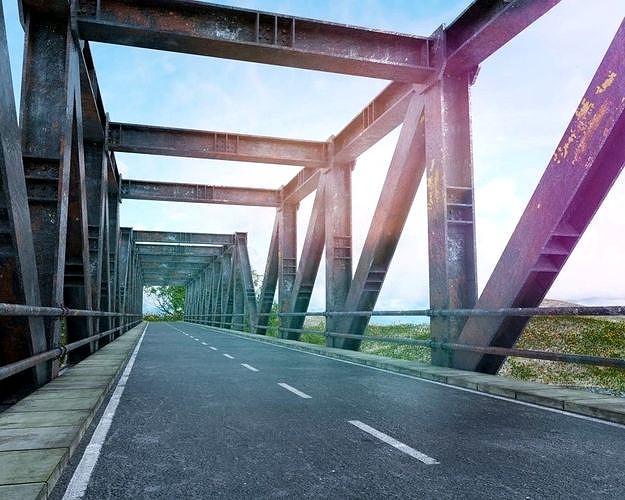 REALISTIC IRON STEEL BRIDGE 3d model