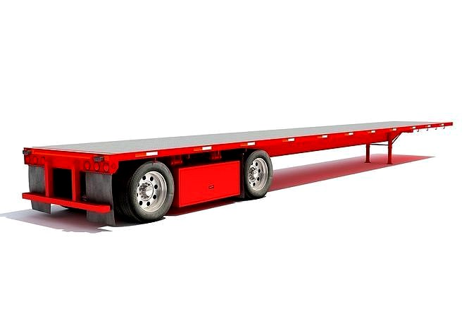 Flatbed Trailer 3D Models