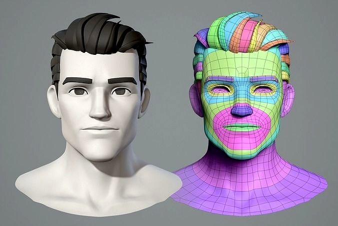 Cartoon character base mesh 3d model