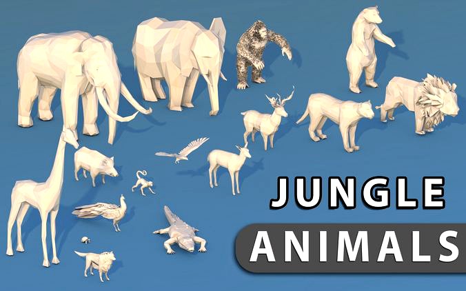 Jungle Animals 3d model