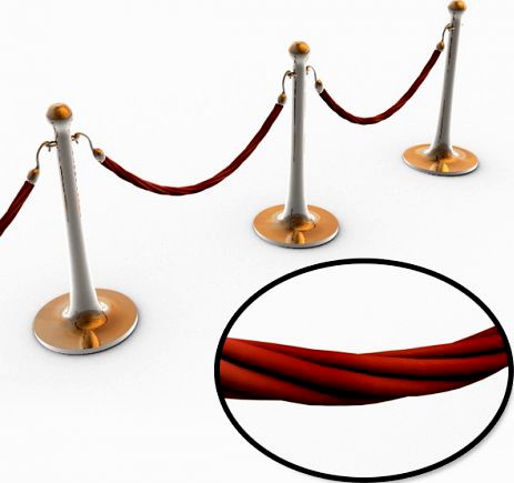 Stanchions and Rope Barrier HD 3D Model