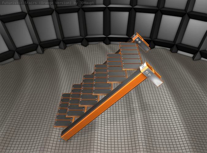 Sci-Fi Stairs - 14 - Orange Version 3d model