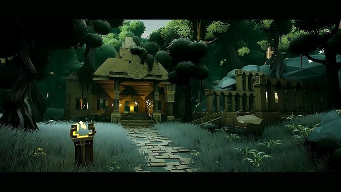 Aztec Temple - Low Poly Asset Pack 3d model