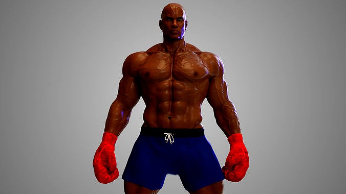 Male African BOX - MMA Fighter 3d model
